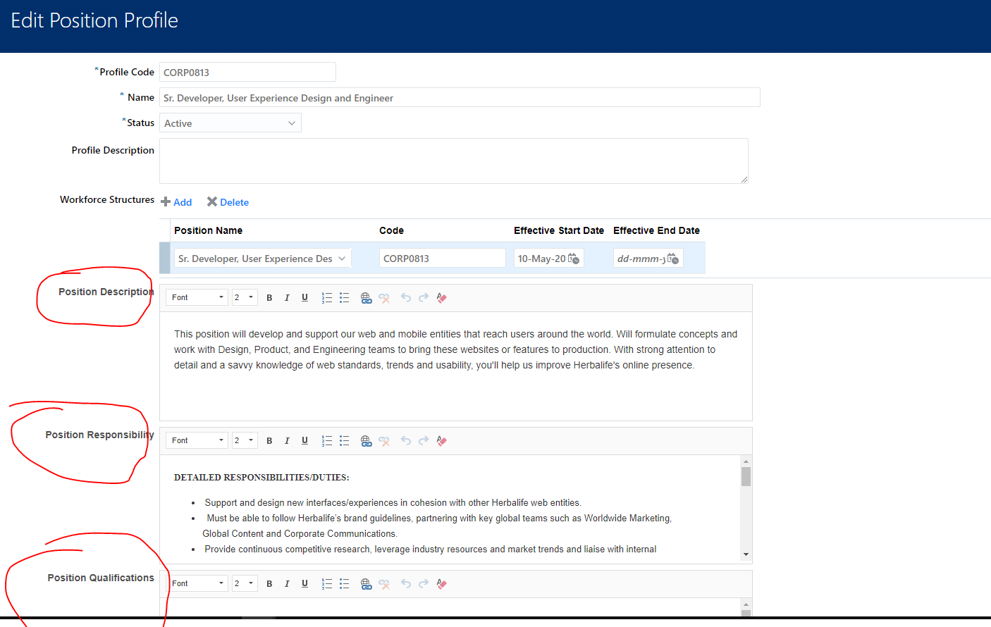 How to Query Position Profile Details — Cloud Customer Connect