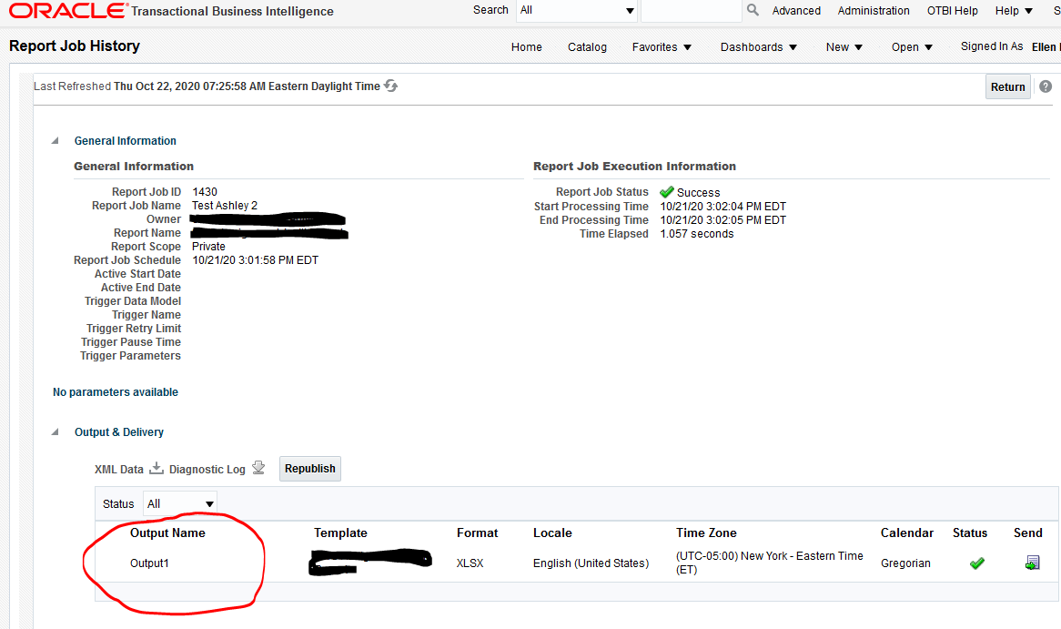Unable to see output on scheduled report job — Cloud Customer Connect
