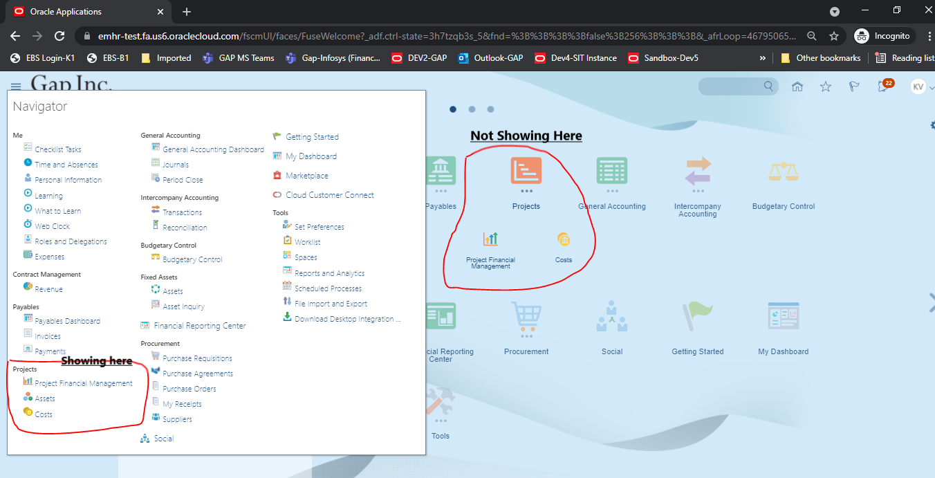 'Assets' Icon is not showing under 'Projects' Work are on Home page ...