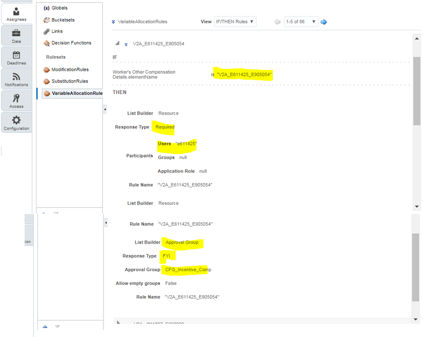 Report capturing BPM workflow configuration — Cloud Customer Connect