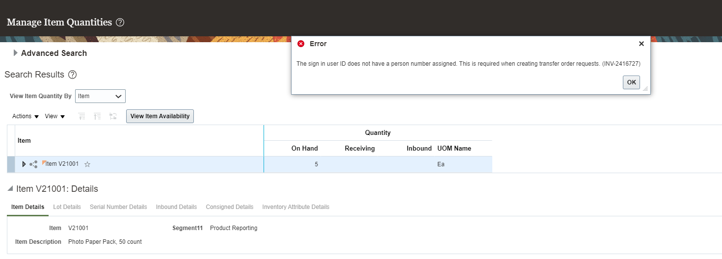 Person Number not assigned Error — Cloud Customer Connect