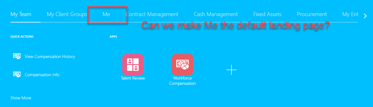 How to change default landing page — Cloud Customer Connect