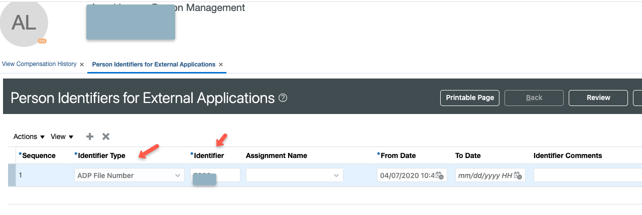 Which table stores Person Identifiers for External Applications — Cloud ...