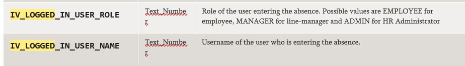 How to use IV_LOGGED_IN_USER_ROLE Input Variable In Global Absence Entry Validation — Cloud ...