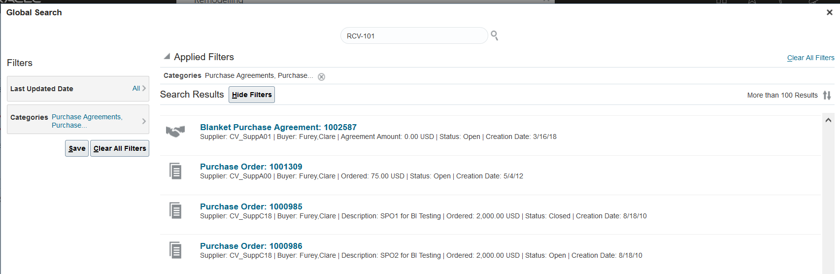 Enhanced Global Search and Searchable Attributes for Purchase Orders ...