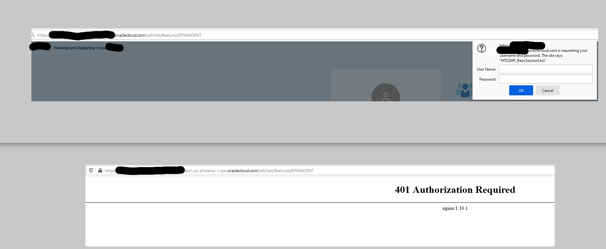 EPM Integration Agent - 401 Authorization Required Error (Gen 2 URL) — Cloud Customer Connect