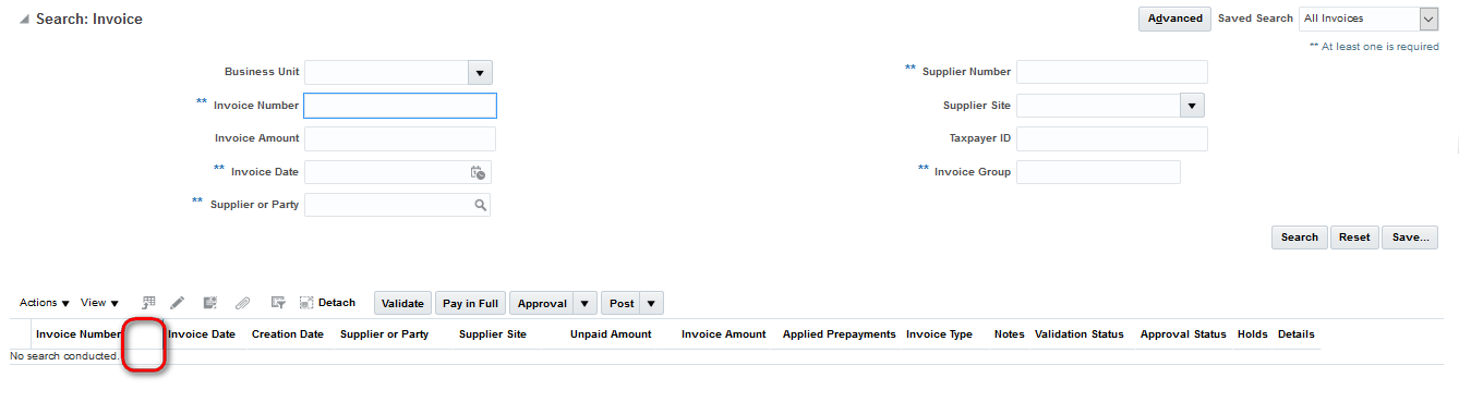 How to add a new column to the invoice search result area — Cloud ...
