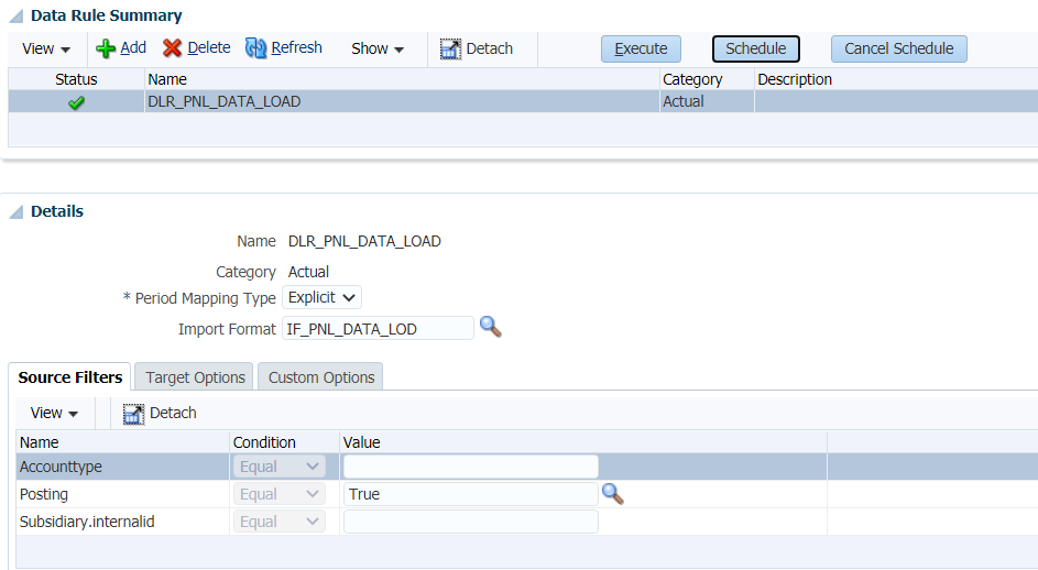 How to view summary of schedule of data load rule/batch execution ...