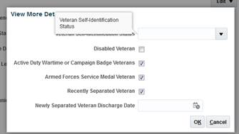 Veteran Status — Cloud Customer Connect