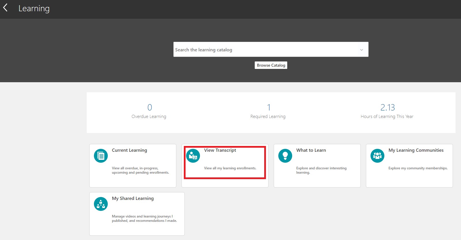 Learning - Change text in Me > Learning icons? — Cloud Customer Connect