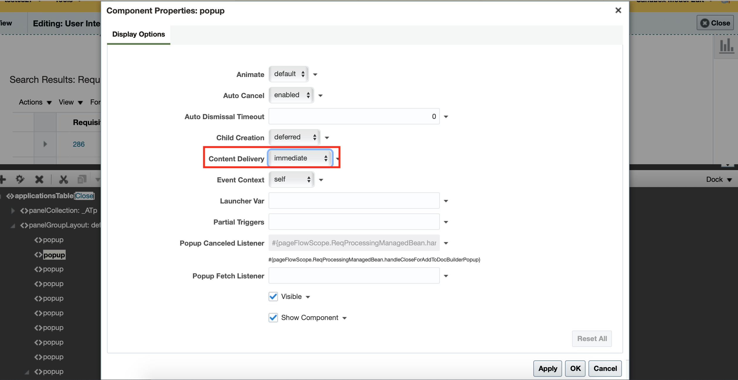 How to Configure Components Inside a Popup — Cloud Customer Connect