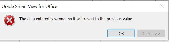 Smartview Error: "The data entered is wrong, so it will revert to the previous value" — Cloud ...