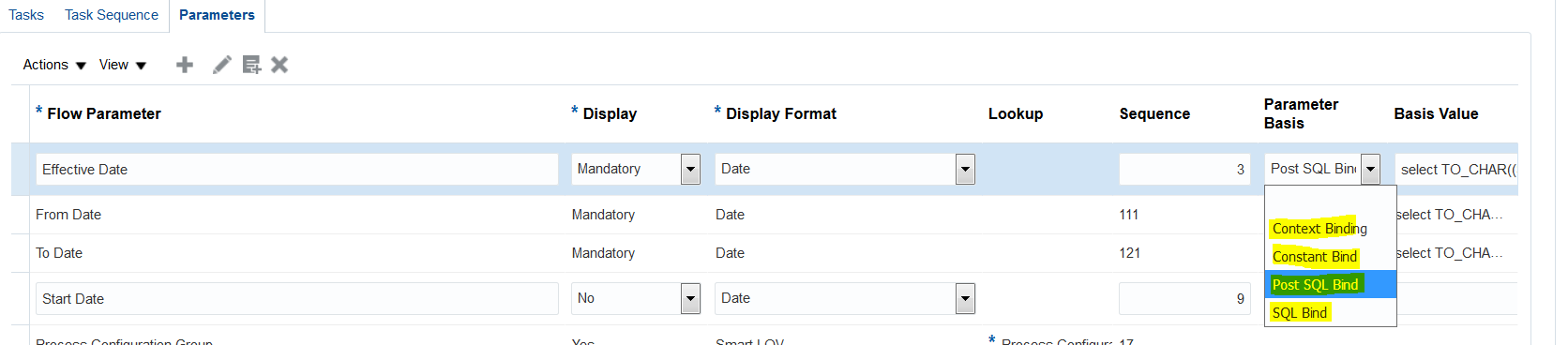 Usage of Different Type Parameter Basis — Cloud Customer Connect