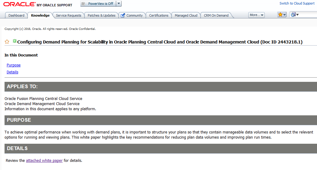 Configuring Demand Planning for Scalability in Oracle Planning Central ...