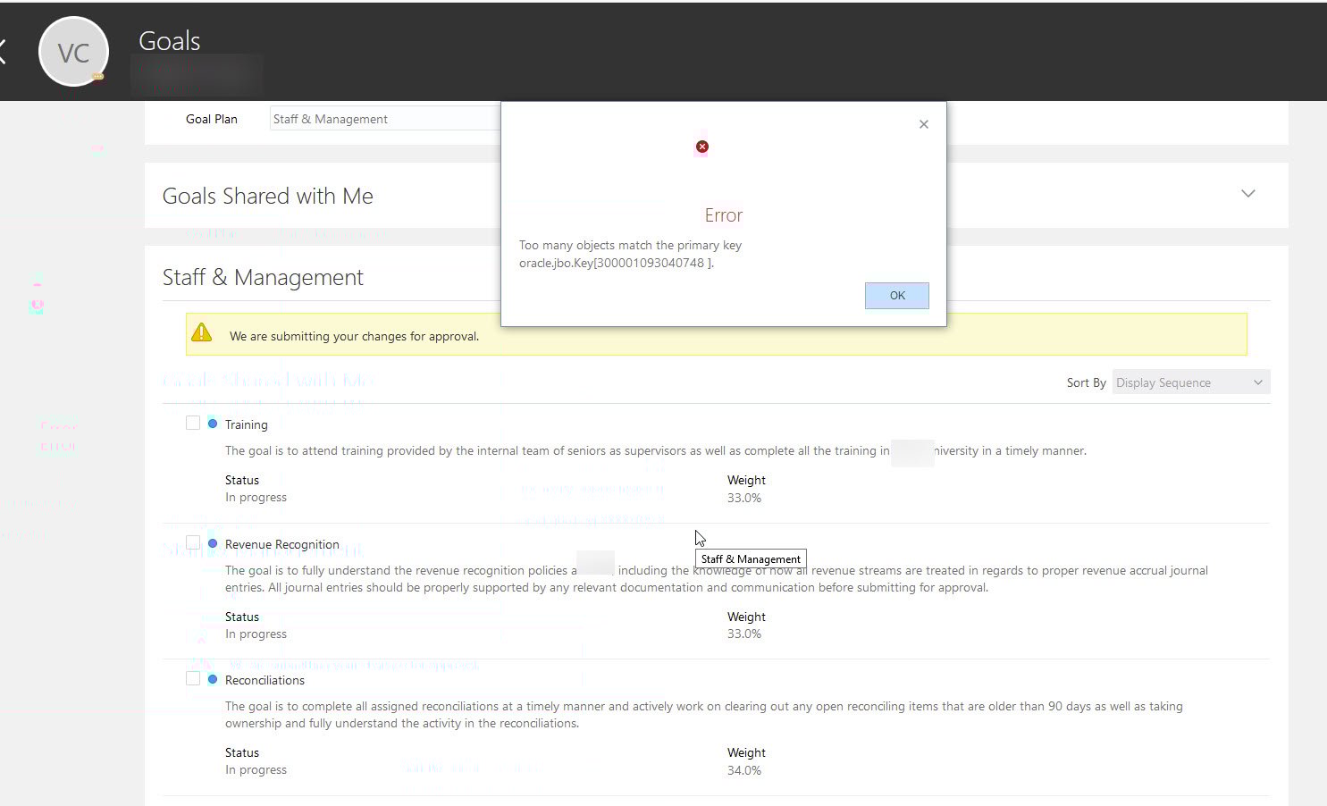 Too Many Objects match the primary key - Draft Transaction Has Wrong User — Cloud Customer Connect
