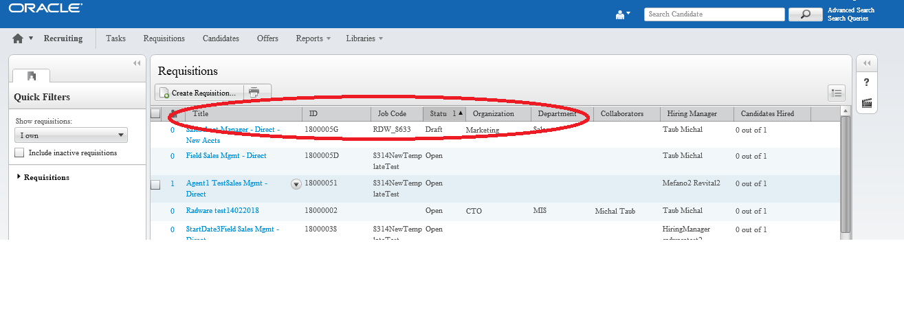 How Can I Add Remove Colmns From Requisitions Display And Candidates Filters Display — Cloud