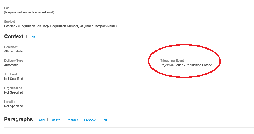 How to configure to have an automatic rejection letter to candidates ...