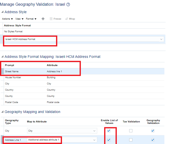Address how to add list of values to street under manage geographies? — Cloud Customer Connect