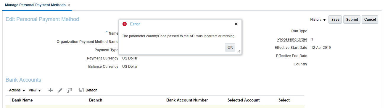 Unable to add bank account in manage payment method page — Cloud ...