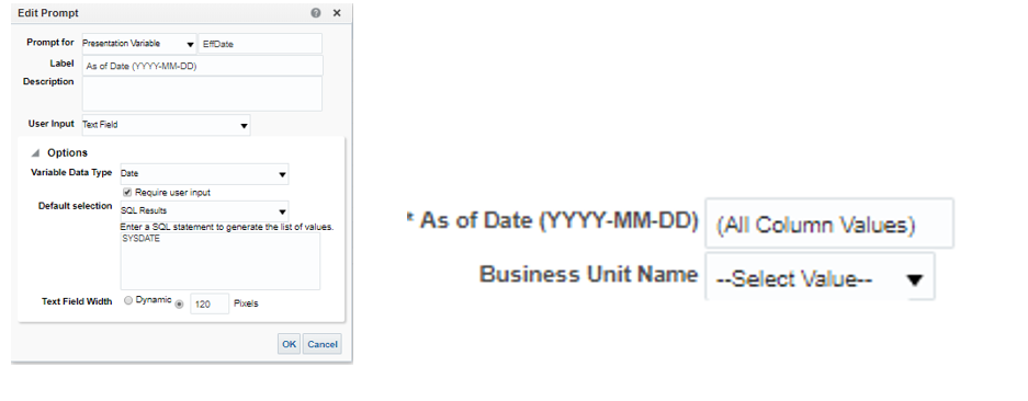 Autopopulated Prompt with Current_Date (SYSDATE) — Cloud Customer Connect