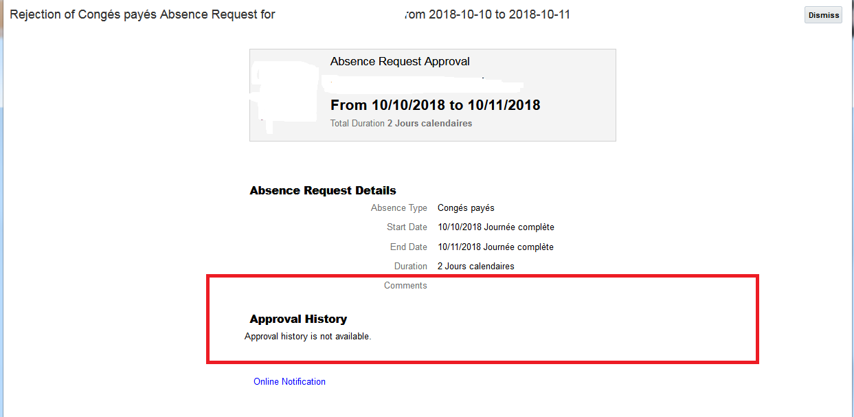 Employee > Approval history in absence notification — Cloud Customer ...