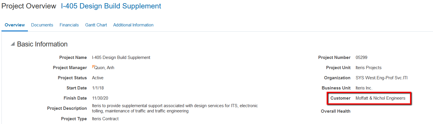 How to query Project customers displayed on the Projects overview ...