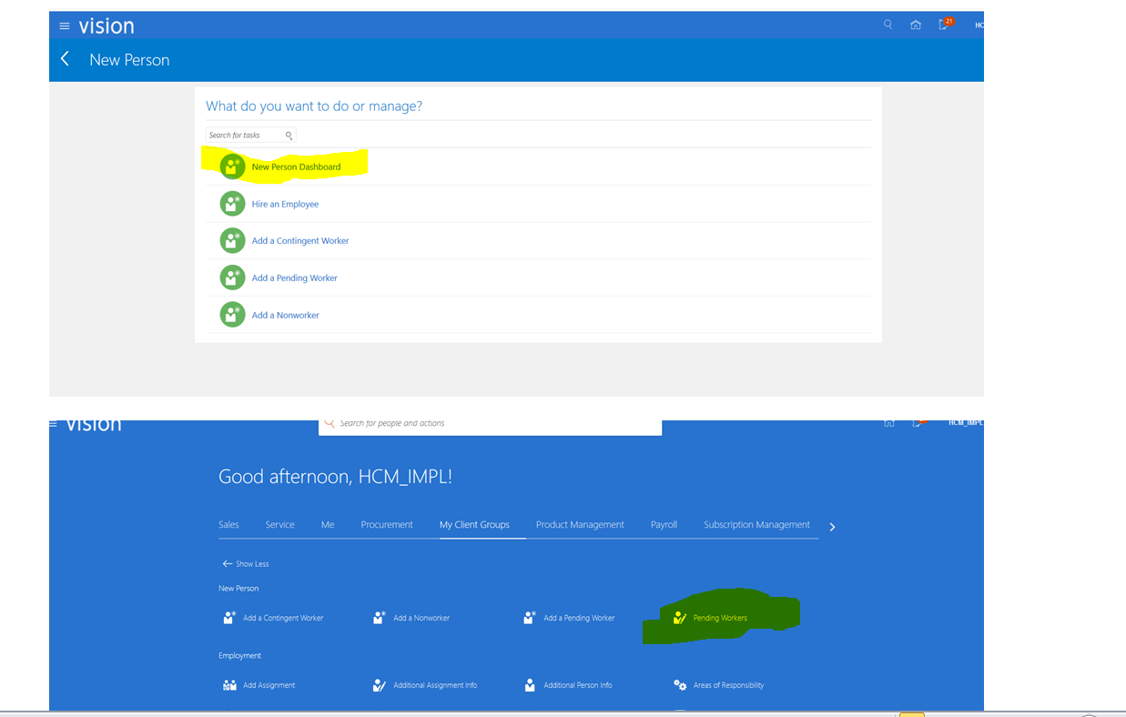 Pending Worker - New UI — Cloud Customer Connect