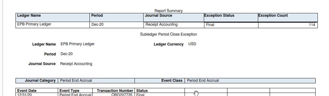 Uninvoiced Receipt Accrual did not generate GL entries — Cloud Customer Connect