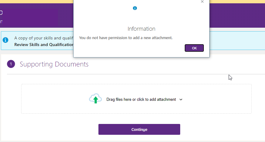 Employee Gets Error You Do Not Have Permission To Add A New Attachment When Uploading