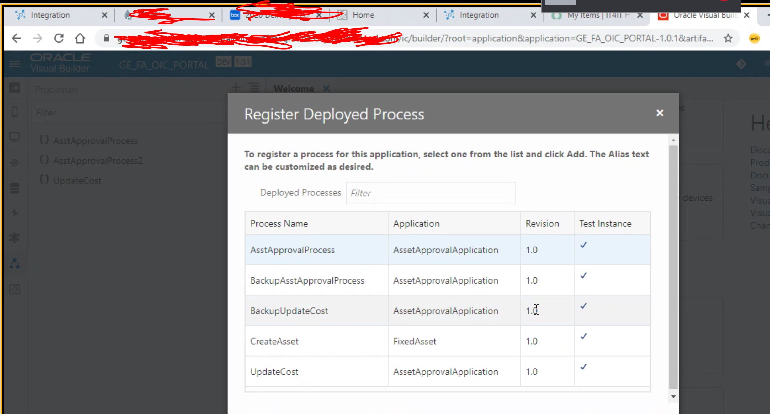 Oracle VBCS is only seeing the pcs player version in registered deployed process — Cloud ...