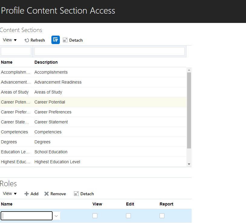 Profile Content Section Access - Roles not showing — Cloud Customer Connect