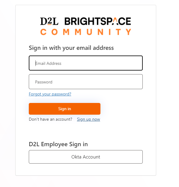 Register for Community Single Sign On - Brightspace