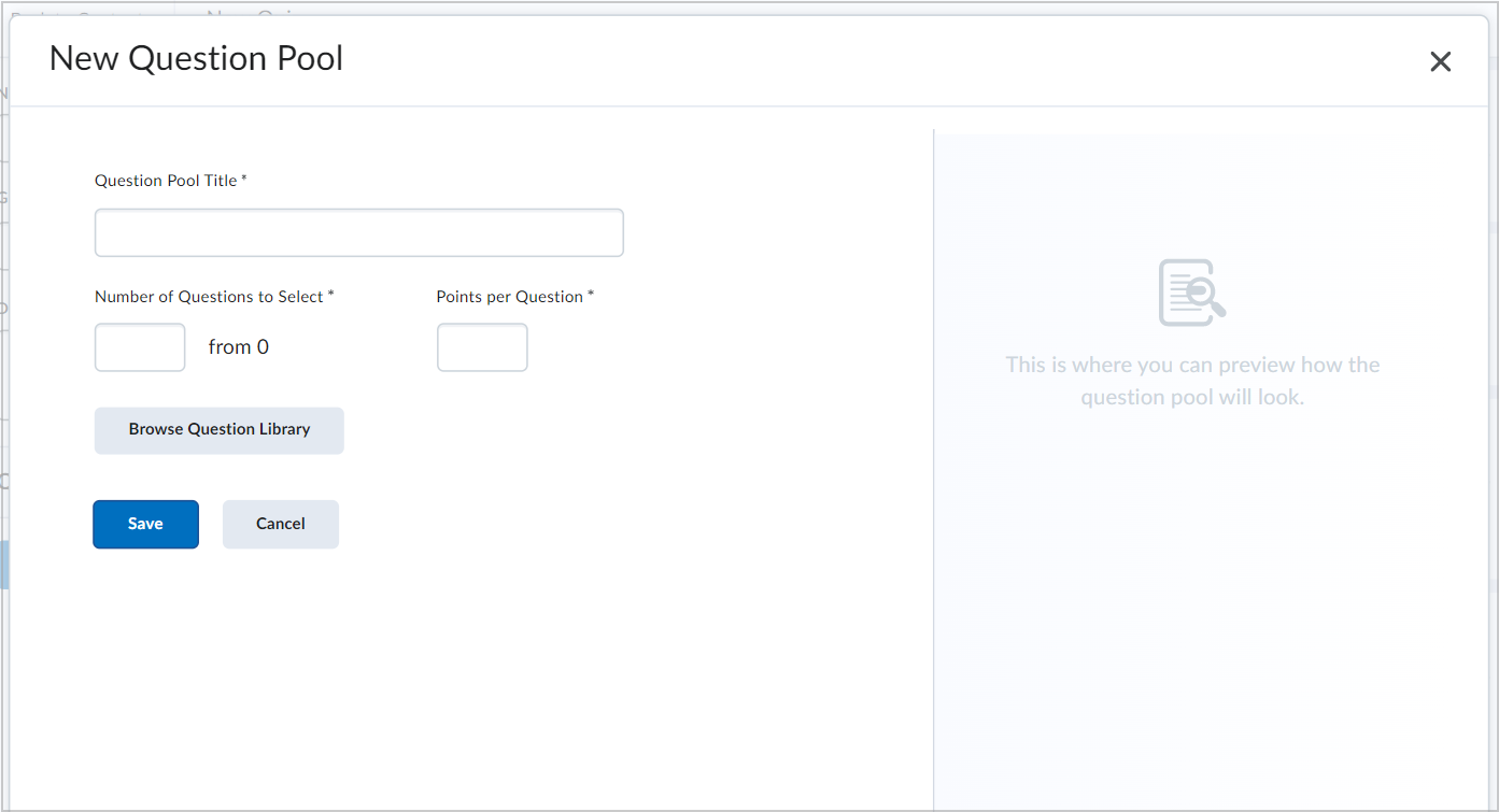 Manage quiz questions - Brightspace