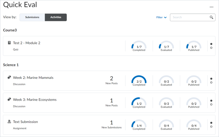Evaluate with Quick Eval - Brightspace