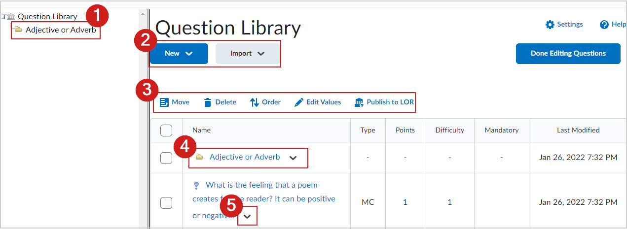 About Question Library - Brightspace