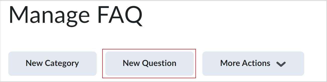 Create FAQ questions and categories - Brightspace