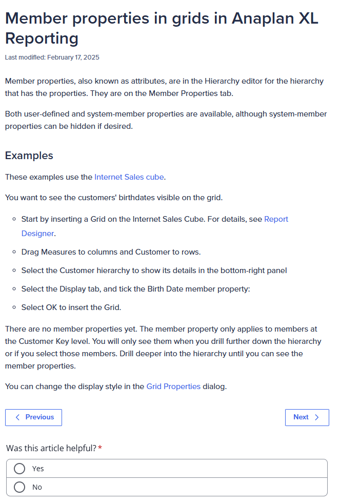 Anaplan XL - Member Properties - Anaplan Community