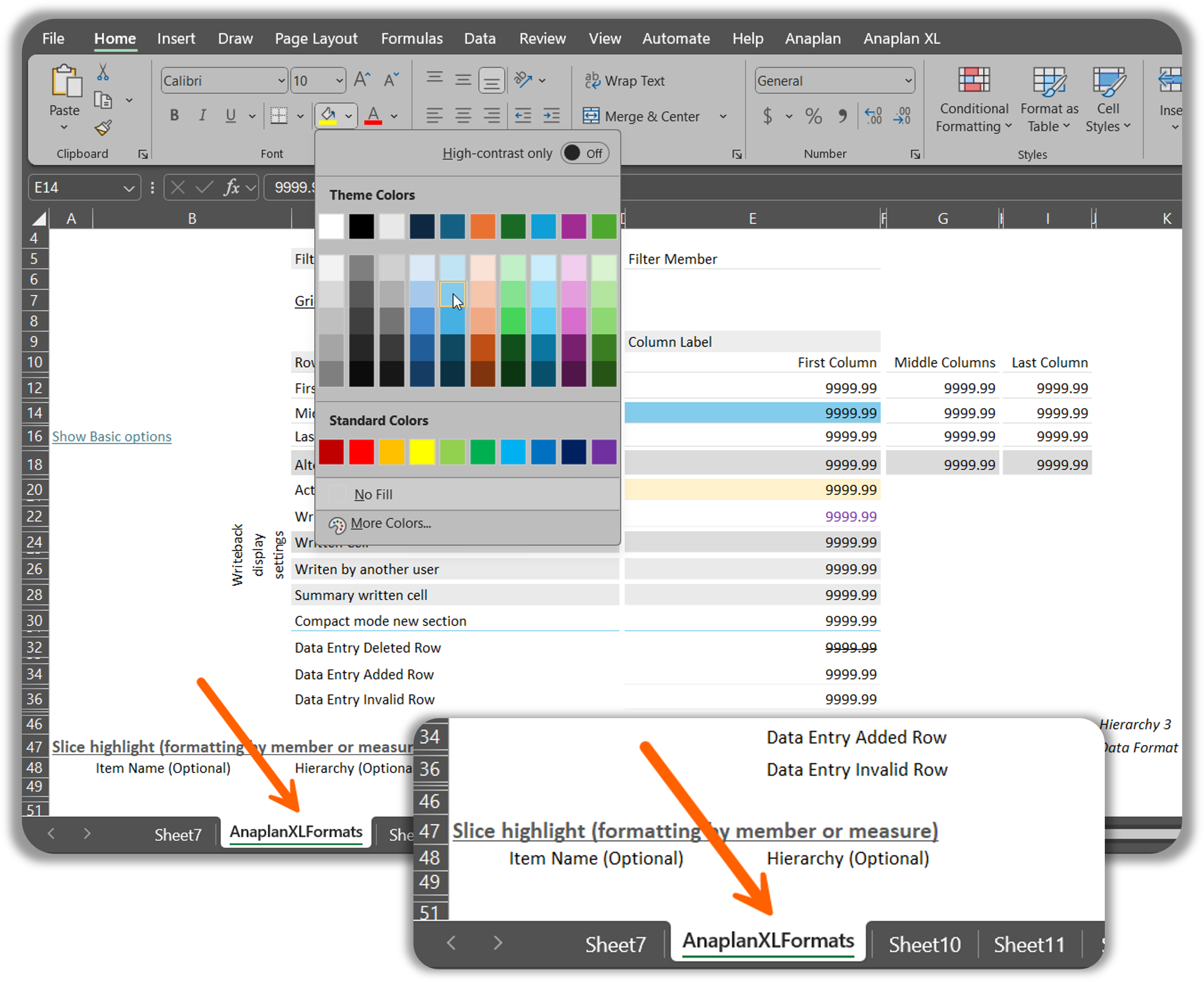 Creating and distributing formatting themes in Anaplan XL Reporting ...