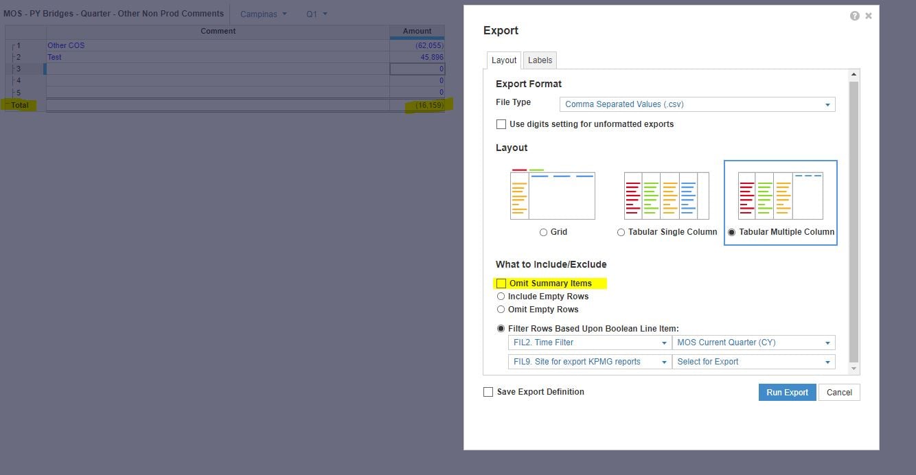 Export Top Level Item Using Tabular Multiple Column — Anaplan Community