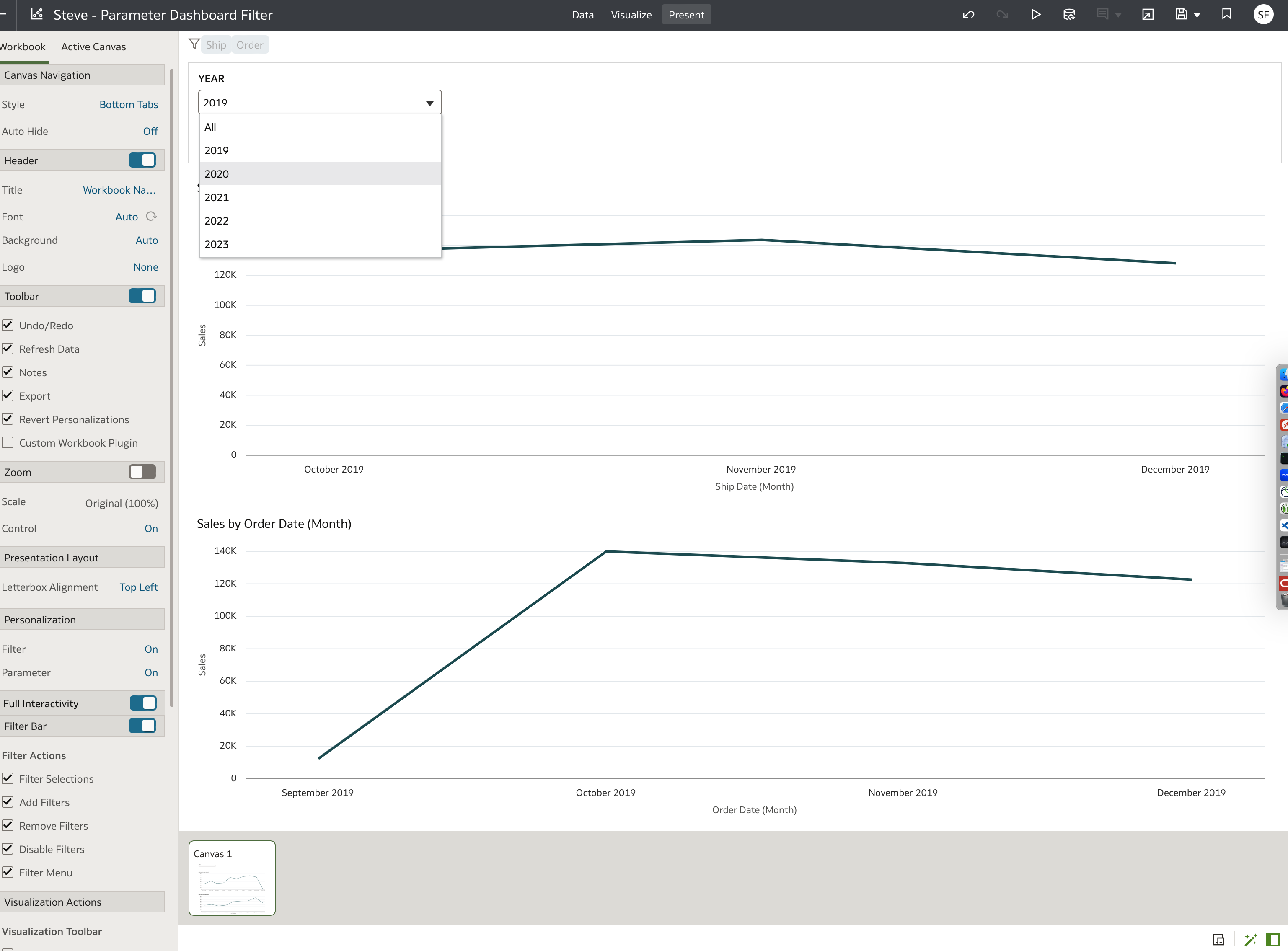 How to switch binding to different parameters in filter bar. — Oracle