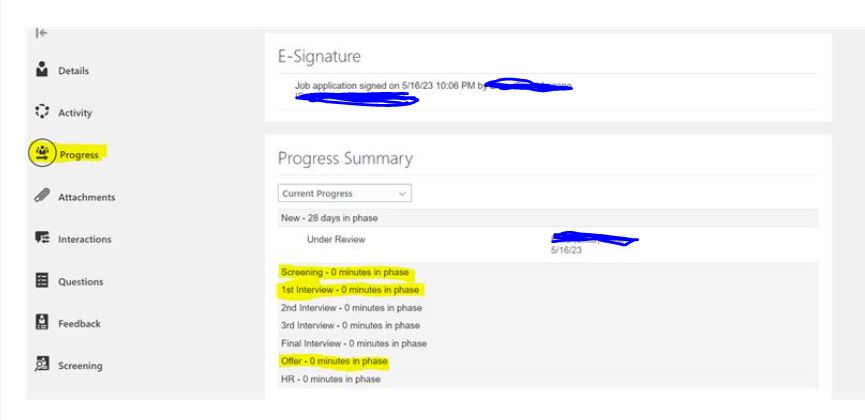 Need table and field names for the attached ORC Requisition page Progress section fields ...
