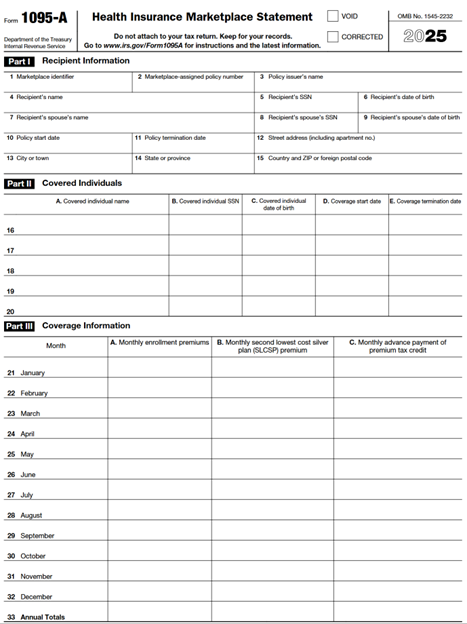 Understanding tax return rejections due to missing Form 1095-A ...