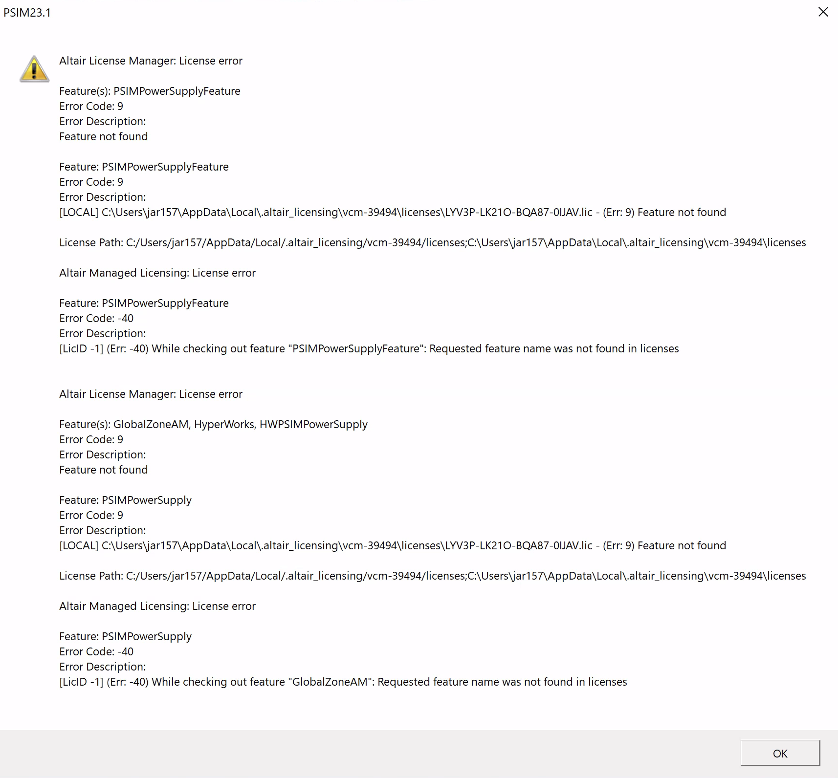 Unable to use my student license for PSIM - Altair Community