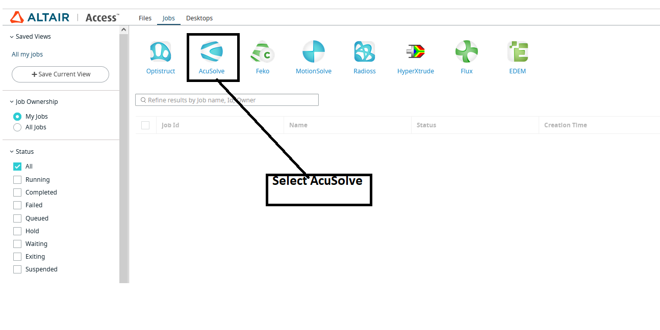 How to submit AcuSolve job by using Standard Application Definition ...