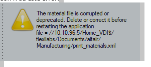 Error: The material file is corrupted or deprecated. — Altair Community