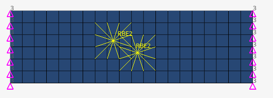 剛体要素 RBE2 で複数荷重を掛けたくても、重複ができなかったり、広い範囲に作ると固くなりすぎる問題は、RBE3 を使うことで解決できます ...