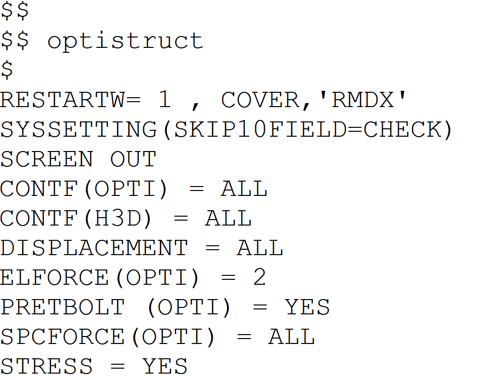 Restart capability for OptiStruct with HyperWorks - Altair Community