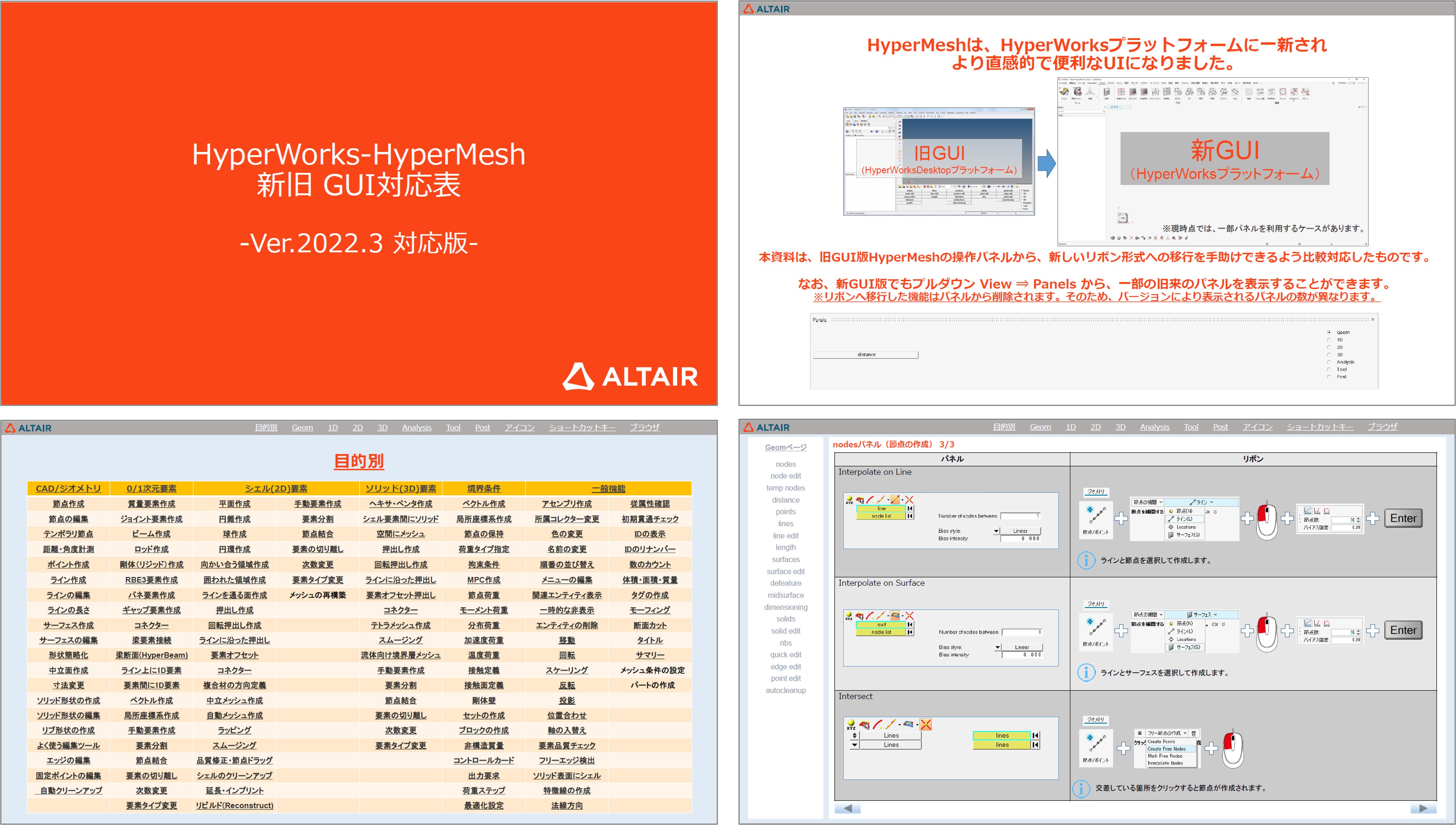 HyperMesh 新旧GUI対応表 Ver.2022.3 — Altair Community
