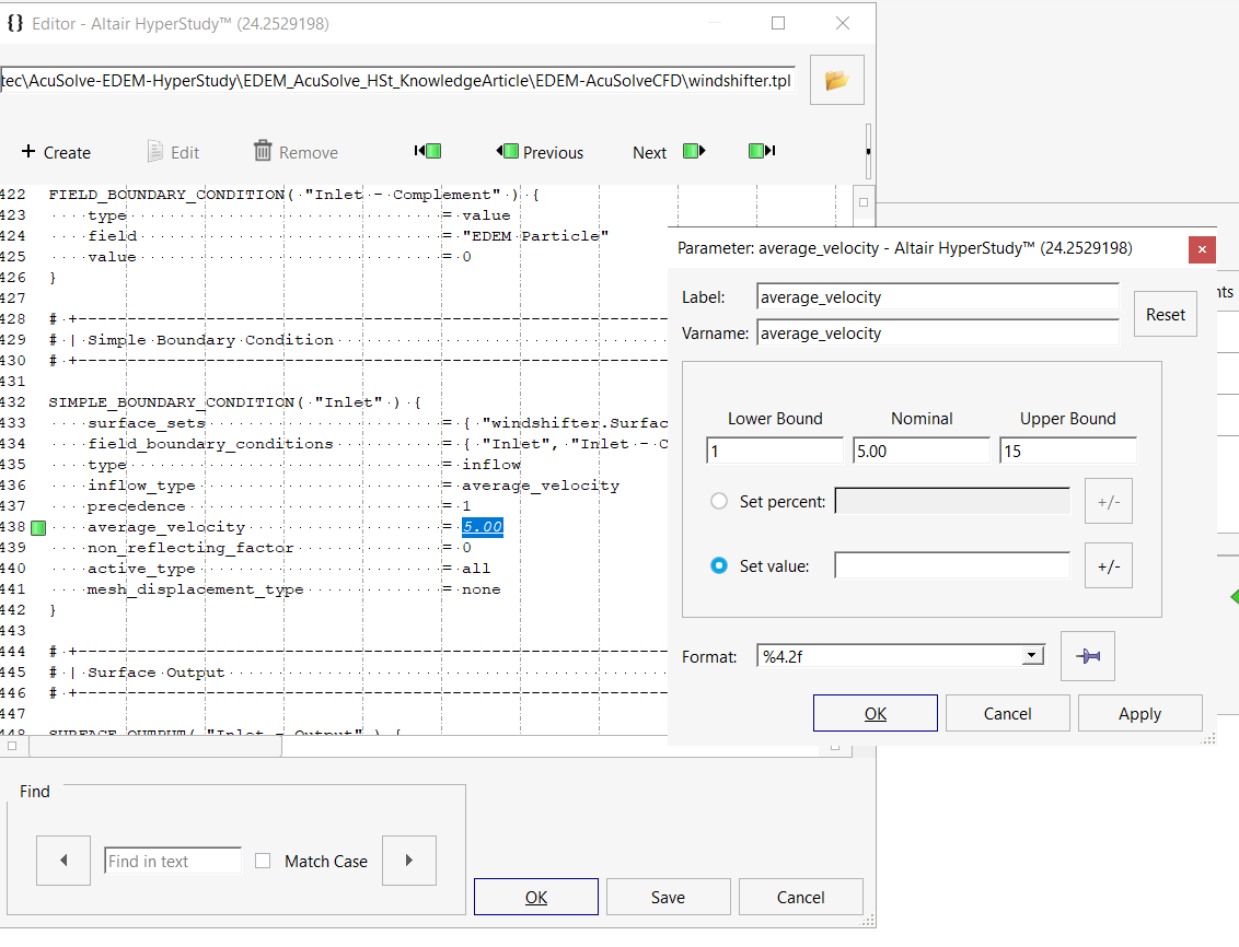 Parameterizing an EDEM-AcuSolve model in HyperStudy - Altair Community