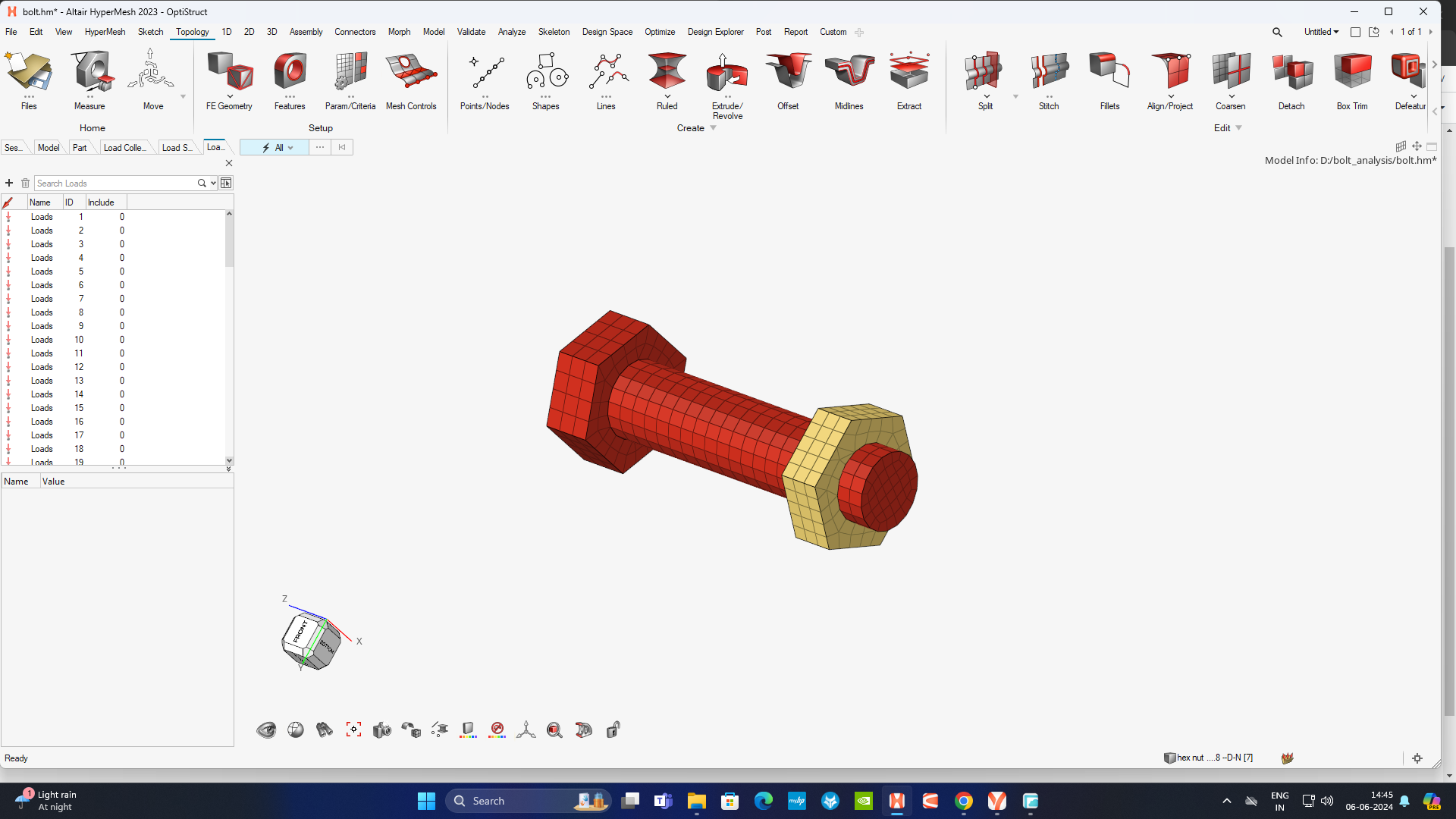 Doubt Regarding Nut and Bolt Simulation In Hypermesh ( optistruct ...